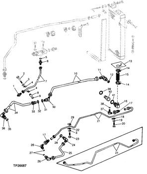China AR39561 Oil Line Deere parts 500A, 500, 510, 500C, 500B for sale