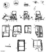 China 4705752 Label Deere parts 35D, 35G, 27D, 50G, 60G, 50D for sale