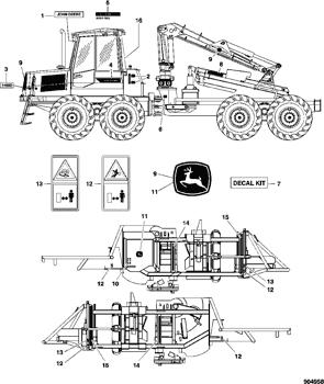 China JD5735 Label Deere parts 1490, 1490D for sale