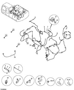 China 0004911 Wiring Harness Deere parts 200CLC, 2054 for sale