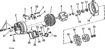 China AR56728 Alternator Deere parts 540D, 440C, 540B, 640D, 640 for sale