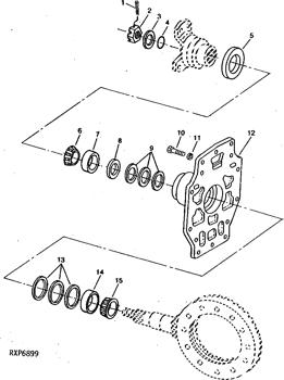 China R48629 Spacer Deere parts 1600, 744H, ROLLIGIN, 860B, 862, 844, 744K, 644K, 862B, 1200, 824K, YZ19550, 724K, YZ19314, 860, 744E for sale