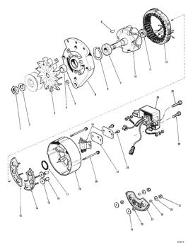 China 810335000 ALTERNATOR AND REGULATOR ASSEMBLY (SEE NOTE 2) Deere parts 450, 240, 225, 380, 350 for sale