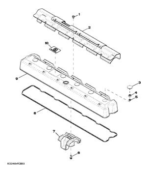 China R520731 VALVE COVER Deere parts WL56, 710J, 524K, 710K, 700J, 335D, 437D, 6.8, 544K, YZ18992, 750J for sale