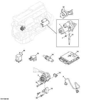 China 1811003415 Starter Motor Deere parts 600C, 800C, 450DLC, 650DLC, 850DLC, 670GLC, 470GLC, 870GLC for sale