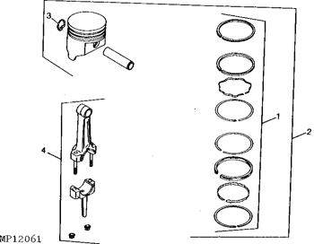 China AM100772 Piston Ring Kit Deere parts 1500 for sale