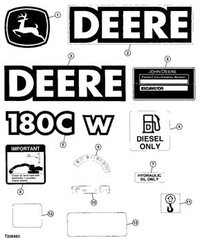 China JD5706 Label Deere parts 180, 210 for sale