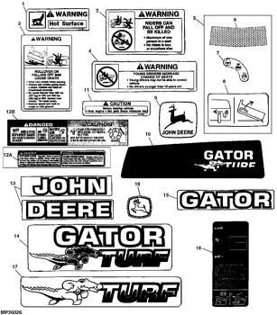 China M126669 Label Deere parts 4X2 for sale