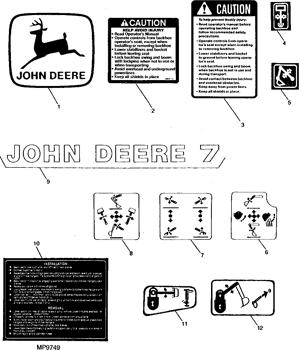 China M121870 Label Deere parts 850, 800, 10, 595 for sale