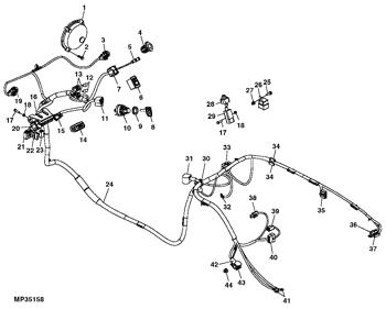 China AM136278 Wiring Harness Deere parts 6X4 for sale