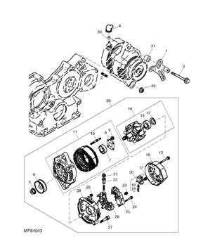 China LVA12467 Alternator Deere parts 35D, 2020, 2020A, 855D, 50D, 2030A, 110, GATOR for sale