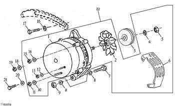 China SE501383 Alternator Deere parts 300D, 410D, 540D, 544E, 540E, 644E, 482C, 640D, 440D for sale