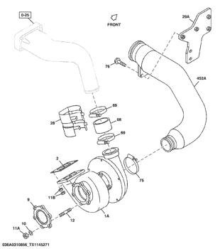 China 1144003830 Turbocharger Deere parts 470GLC for sale