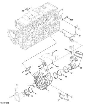 China 1144004634 Turbocharger Deere parts 470GLC for sale