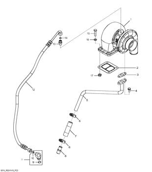 China RE521561 TURBOCHARGER Deere parts YZ19489, 644K, 544J, 624K, RE160299, 1400 for sale