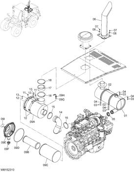 China 20801-03471 ELEMENT(INNER) Hitachi parts ZW180, ZW220, ZW220-HCMF, ZW250, ZW250-HCMF for sale