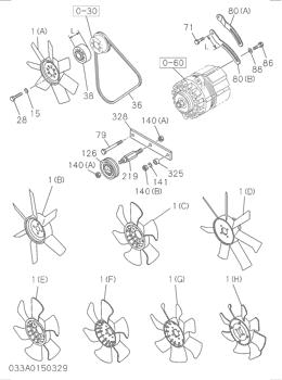 China 8941436130 BELT; COOLING FAN Hitachi parts EX22, EX25, EX30, EX40UR, EX40UR-2 for sale