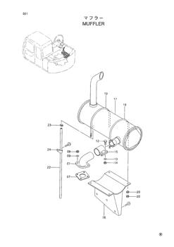 China 4389278 MUFFLER Hitachi parts EX60-5(LC), EX60BUN-5, EX70LCK-5, EX75UR-3, EX75URLC-3, EX80U, HR240G for sale