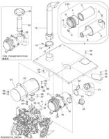China 263A2-32191 MUFFLER Hitachi parts ZW100, ZW100-G, ZW120 for sale