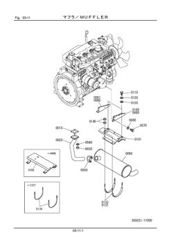 China 305031-11110 MUFFLER Hitachi parts LX50-7 for sale