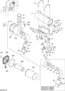 China 263G2-32732 MUFFLER Hitachi parts ZW220, ZW220-HCMF, ZW250, ZW250-HCMF for sale