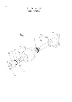 China 9096314 ROLLER;UPPER ASS'Y Hitachi parts EX60, EX60-2, EX60G, EX60T-2, EX60UR for sale