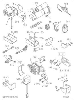 China 8972047190 STARTER ASM Hitachi parts DX40-C, DX40M-C, DX40MM-C, DX45-C, DX45M-C, DX45MM-C for sale