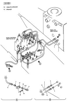 China 2444R1120D055 HOSE Kobelco parts BREAKER, NIBBLER, SK330LC, SK150LC for sale