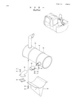 China 4268214 MUFFLER Hitachi parts EX60-2, EX60-3, EX60LCK-3, EX60WD-2, EX75UR, EX75UR-3 for sale