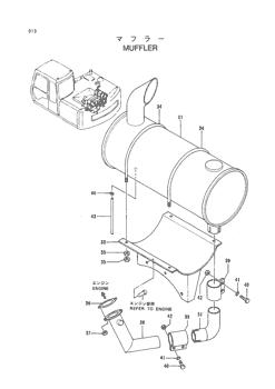 China 4341001 MUFFLER Hitachi parts EX100-3C, EX100-5, EX100-5 JPN, EX100M-5 for sale