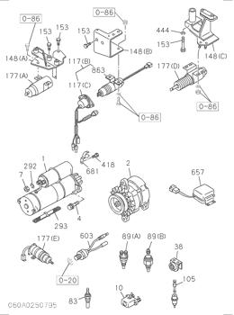 China 8970848770 STARTER ASM Hitachi parts EX40, EX45, EX50UR for sale