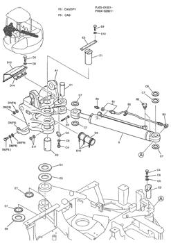 China PH02B01048P1 PIN,80mm OD x 142mm L Kobelco parts SK45SR-2, 50SR-3, SD40SR, SK40SR for sale