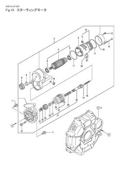 China 119540-77010 STARTER, RA1.4 Hitachi parts ZX17U-2, ZX17UNA-2 for sale
