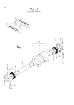 China 9114679 ROLLER;LOWER ASS'Y Hitachi parts EX100-2, EX120-2, EX120K-2 for sale