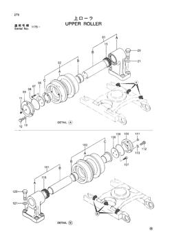 China 1022760 ROLLER (WITH BUSHING) Hitachi parts EX1100, EX1100-3, EX700 for sale