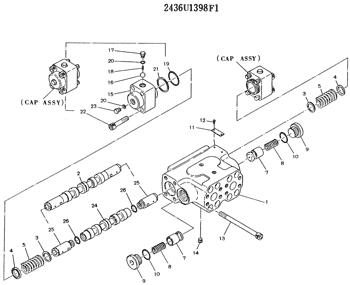 China 2436U1398F1 VALVE Kobelco parts SK400, K916, SK400LC, K916LC, MD450BLC, SK16-N2, SK16LC-N2 for sale