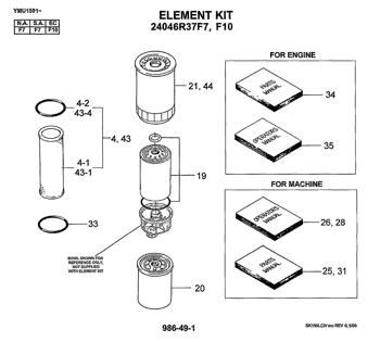 China 24046R37F10 ELEMENT KIT (EC), QTY-F10: F10 Kobelco parts SK150LC, SK160LC for sale