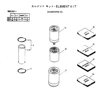 China 24046R37F9 ELEMENT KIT Kobelco parts SK100 for sale