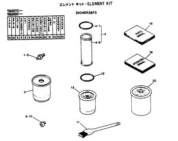 China 24046R36F3 ELEMENT KIT Kobelco parts SK200, SK200LC for sale