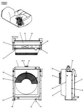 China YN05P00024S001 RADIATOR Kobelco parts SK200-6, SK200LC-6, SK210LC for sale