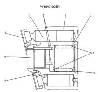 China PY10V01005S001 PISTON Kobelco parts SK45SR-2, 50SR, 50SR-5, SD40SR, SK55SRX, SK40SR, SK40SR-3, 50SR-3, SK45SR for sale
