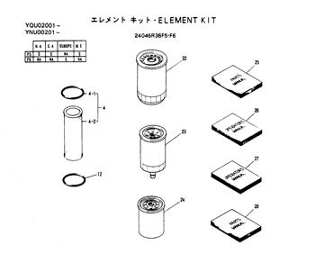 China 24046R36F6 ELEMENT KIT Kobelco parts SK200, SK200LC for sale