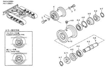 China PW64D00010F2 ROLLER Kobelco parts 30SR-2, 35SR-2 for sale