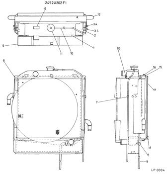 China 2452U202F1 RADIATOR ASSY, CONSISTS OF REF. 1 TO 20 Kobelco parts K905 for sale