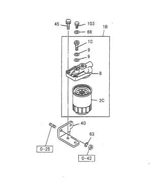China 0-41A FUEL FILTER AND BRACKET Kobelco parts SK200SRLC-1S, 70SR-1ES, SK200SR, 80MSR-1ES, SK80CS-1E, SK200SR-1S, SK200SRLC, 70SR-1E, 80MSR-1E for sale
