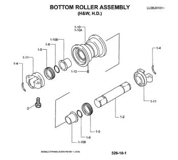 China 24100J12446F1 ROLLER Kobelco parts SK250, SK250LC, SK235SR-1ES, SK250NLC, SK235SRLC, SK250LC-6E, SK260, SK260-9, SK290LC, SK290LC-6E, SK295-8, SK295-9, SK220, SK220LC, SK235SR, SK235SR-1E for sale