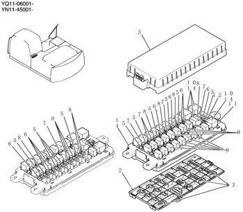 China YN24S00012P1 RELAY Kobelco parts SK210DLC-8, SK215SRLC, SK350-8, SK850, SK210LC-8, 200-8, SK260, SK210D-8 for sale