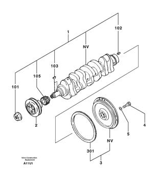 China PJ7416489 Crankshaft Volvo.Heavy parts EC70, EC70VV, EW70, EW70VV for sale