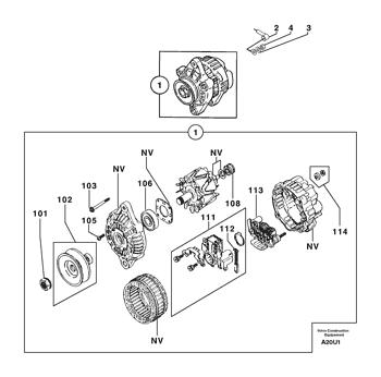 China PJ7416583 Alternator Volvo.Heavy parts EC70, EC70VV, EW70, EW70VV for sale