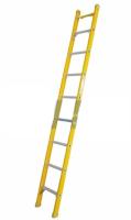 China RLFS Aluminum Extension Ladder , Fiberglass Straight Ladder D-Type Rungs for sale
